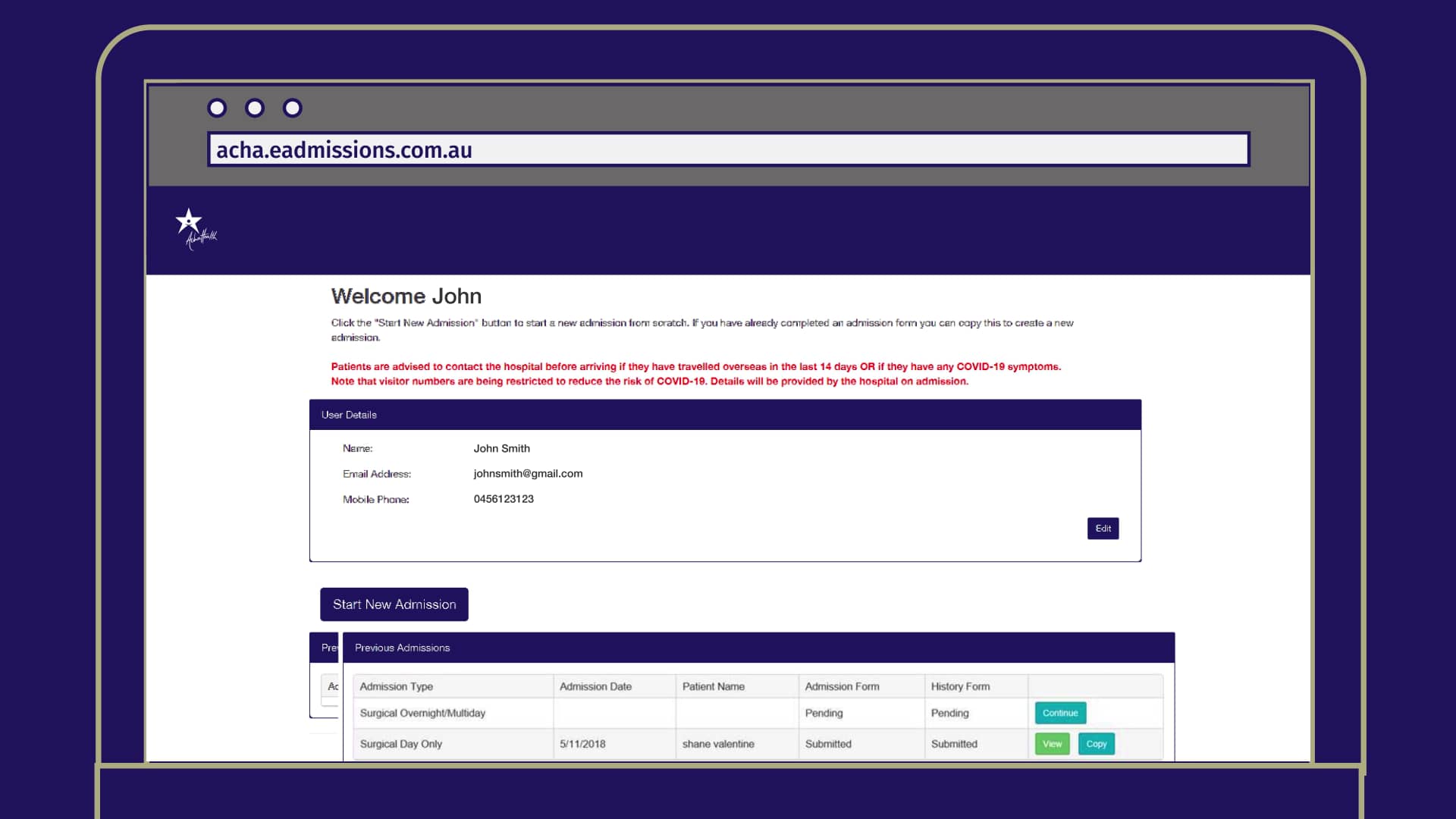 How to book in online at ACHA- introducing eAdmissions on Vimeo