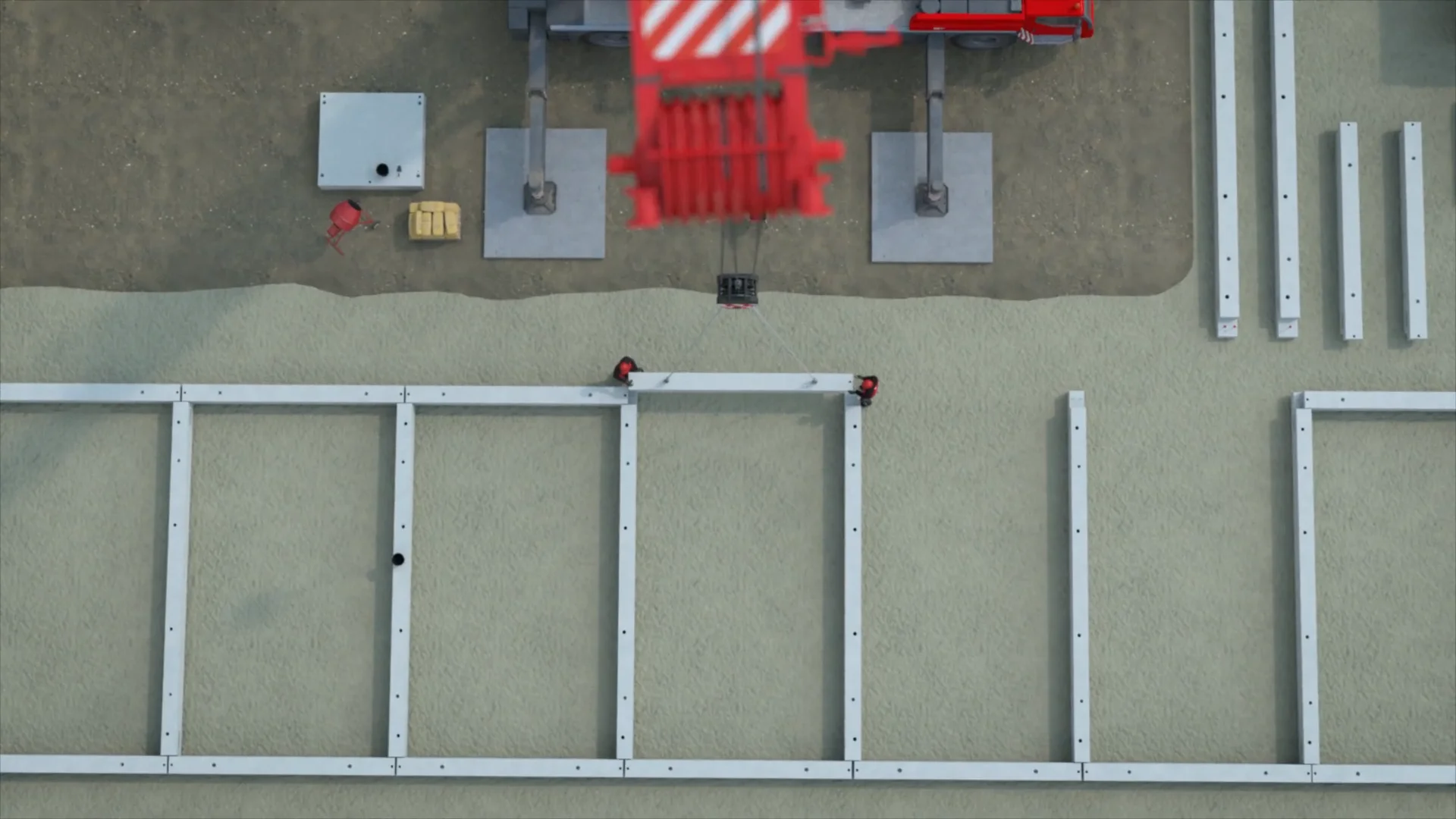 3D animations Vroom Betonbouw - Precast foundation beams on Vimeo