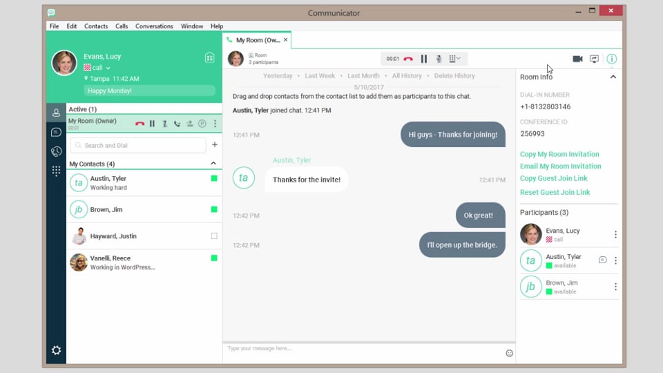 UC One – Communicator – Make Voice and Video Calls from My Room on Vimeo