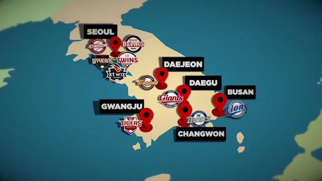 KBO Team Locations map on Vimeo