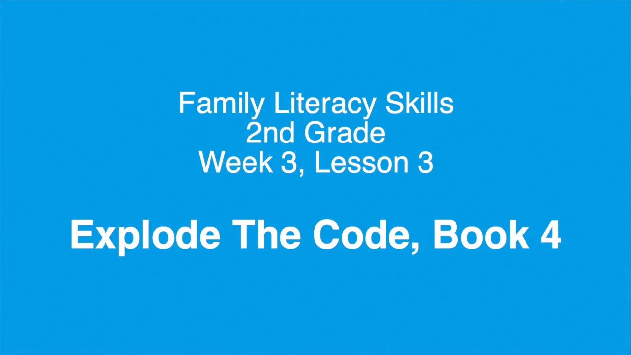 2nd Grade Explode the Code Week 3 Lesson 3 on Vimeo