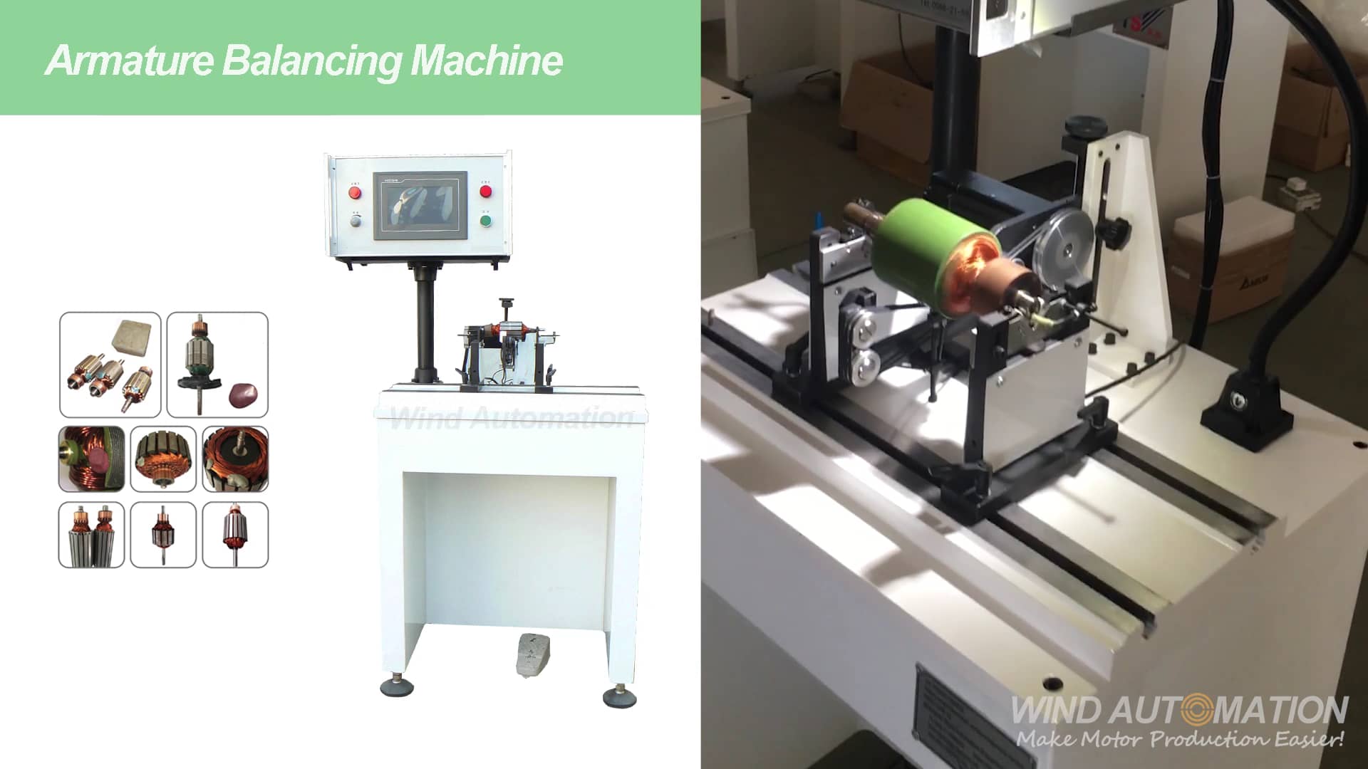 Small rotor DC motor armature balancing machine on Vimeo