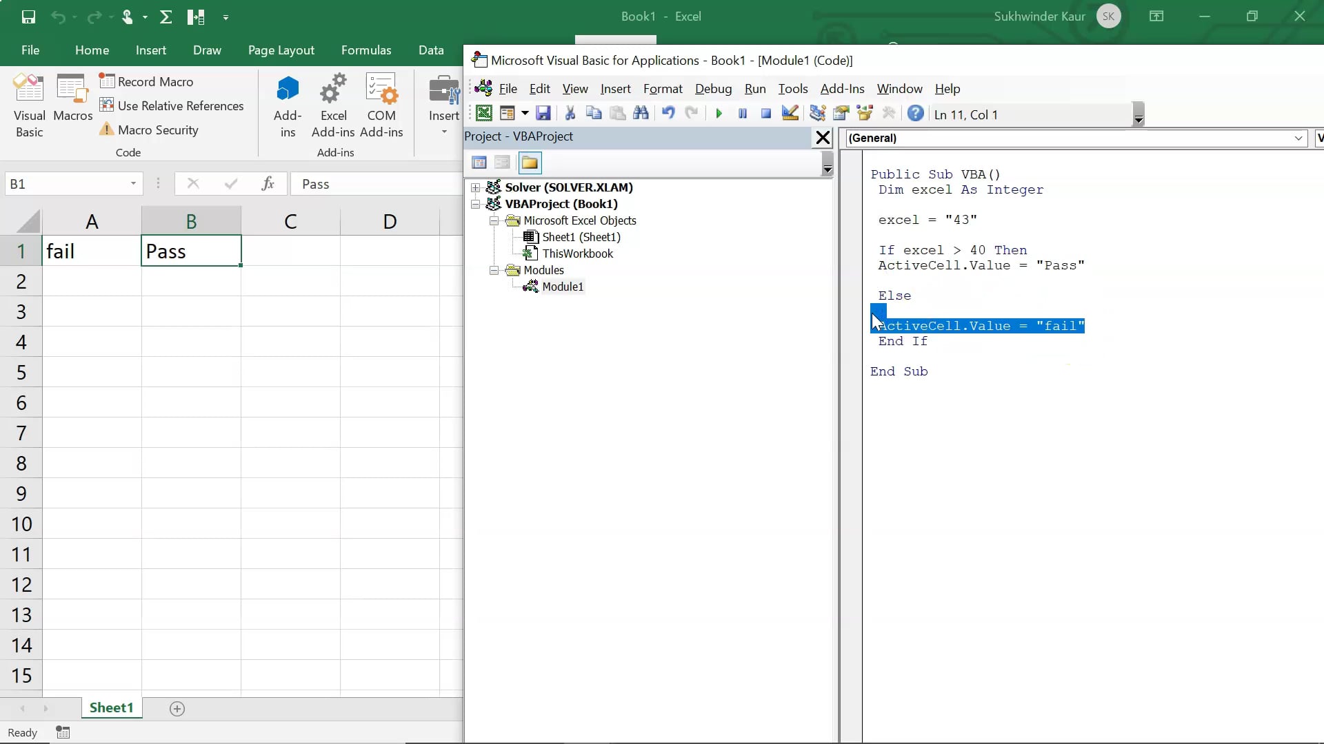 43Conditional Statement in VBA (hn) on Vimeo