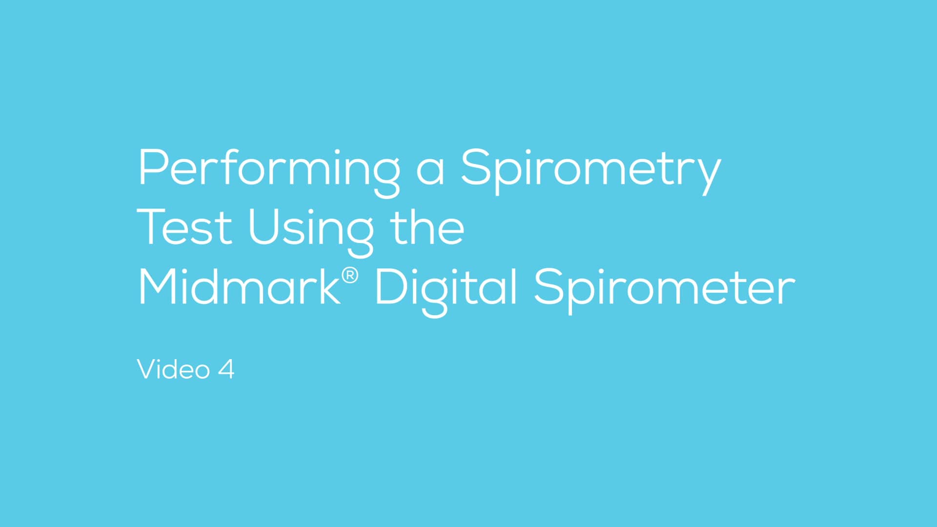 Performing a Spirometry Test Using the Midmark® Digital Spirometer ...