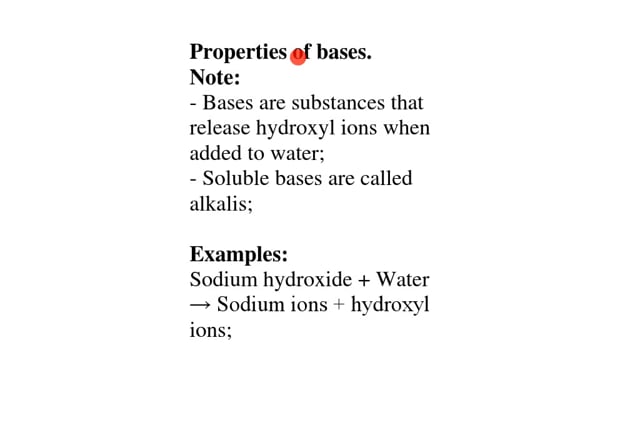 Properties Of Bases