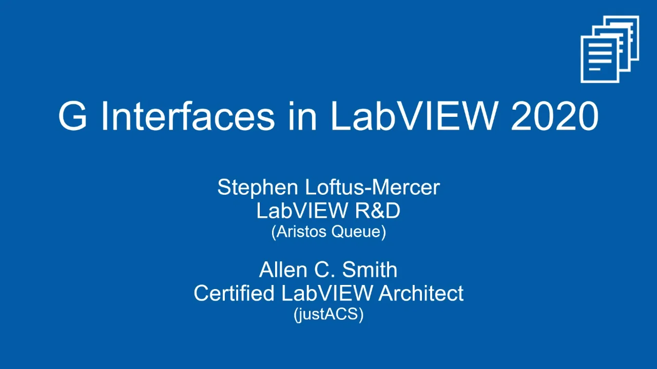 G Interfaces in LabVIEW 2020