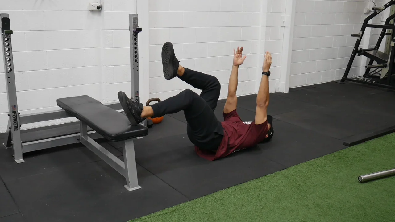 1 Leg Hamstring Bridge Isometric on Vimeo