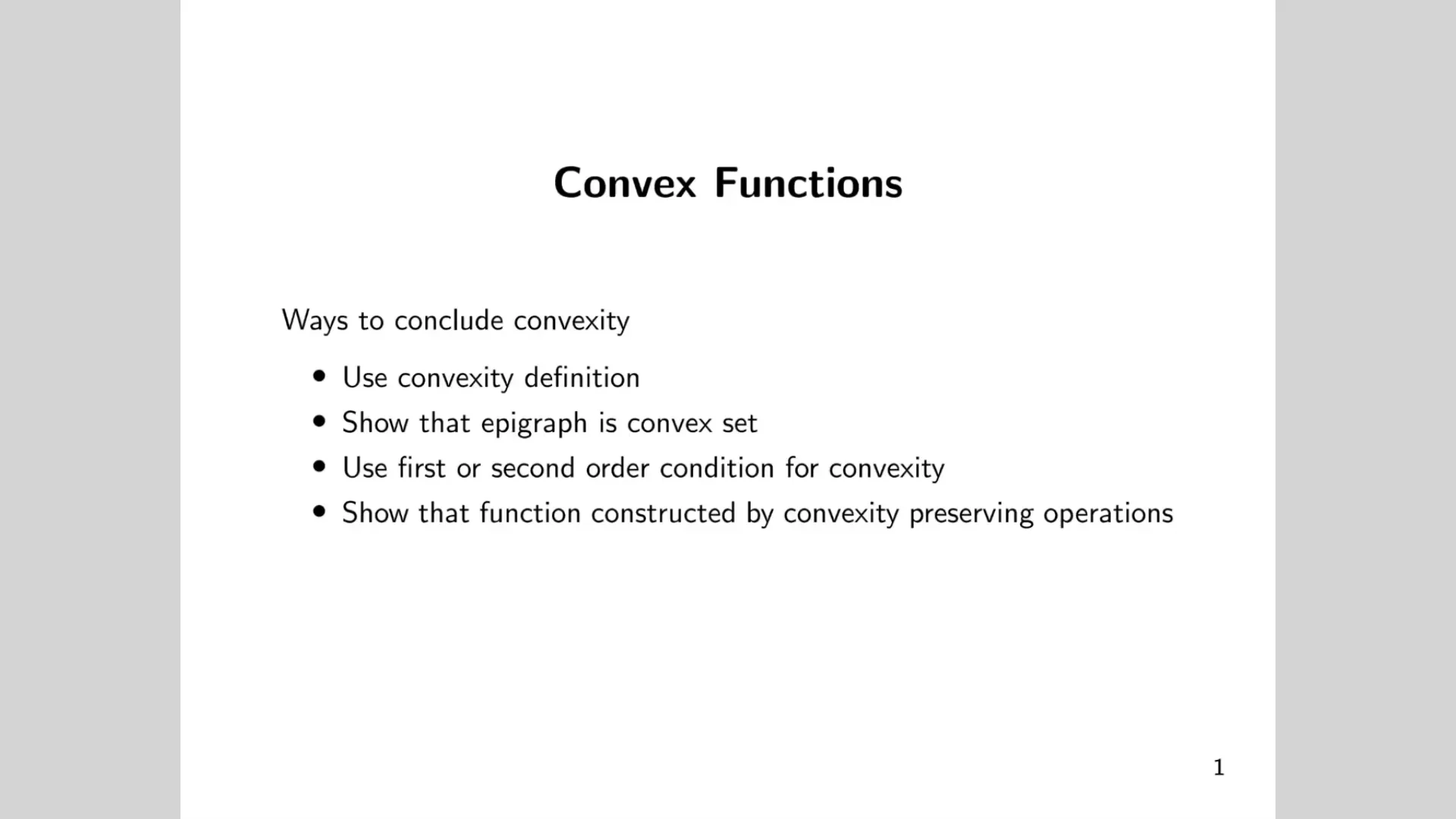 Convex functions - Proving convexity, examples on Vimeo