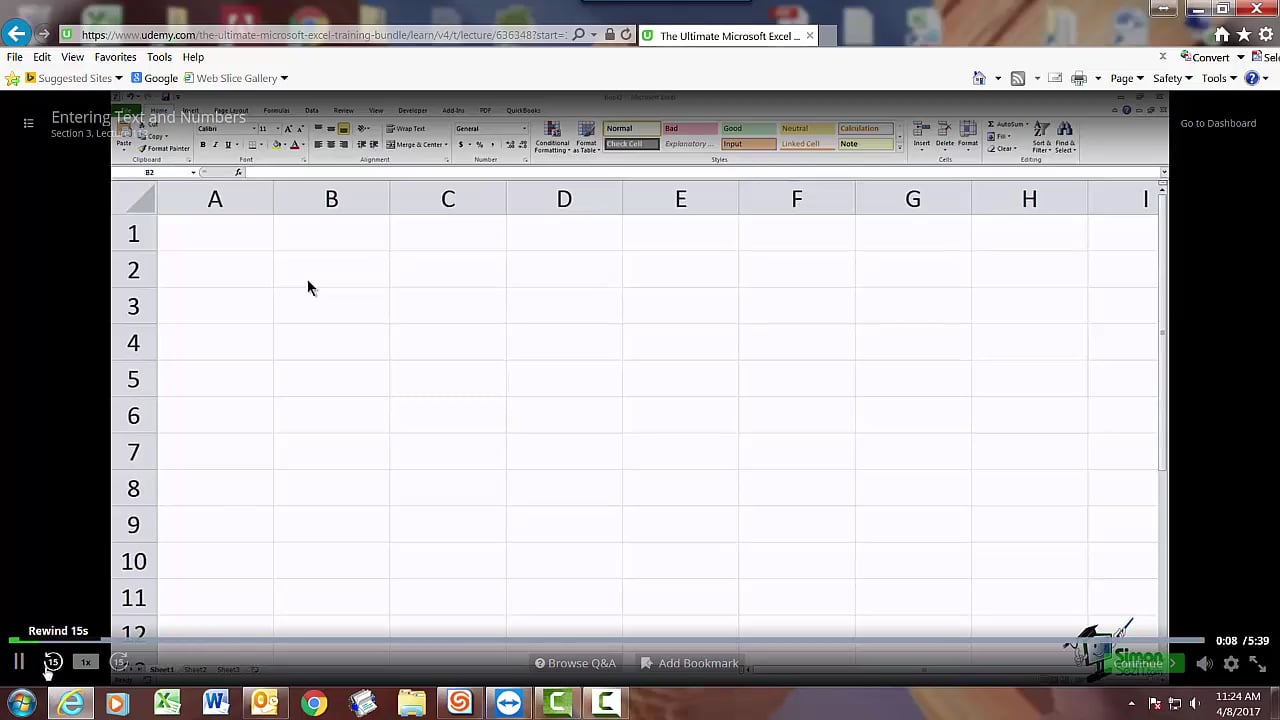 1 Excel 2010 - Entering Text and Numbers on Vimeo
