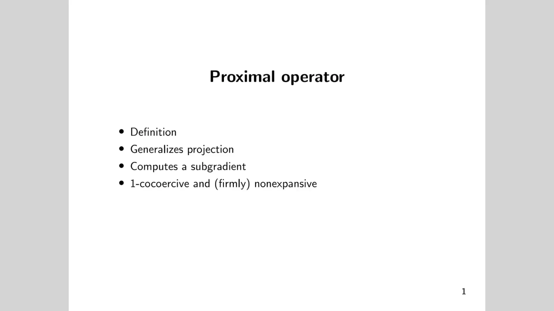 Proximal operators - Definition and properties on Vimeo