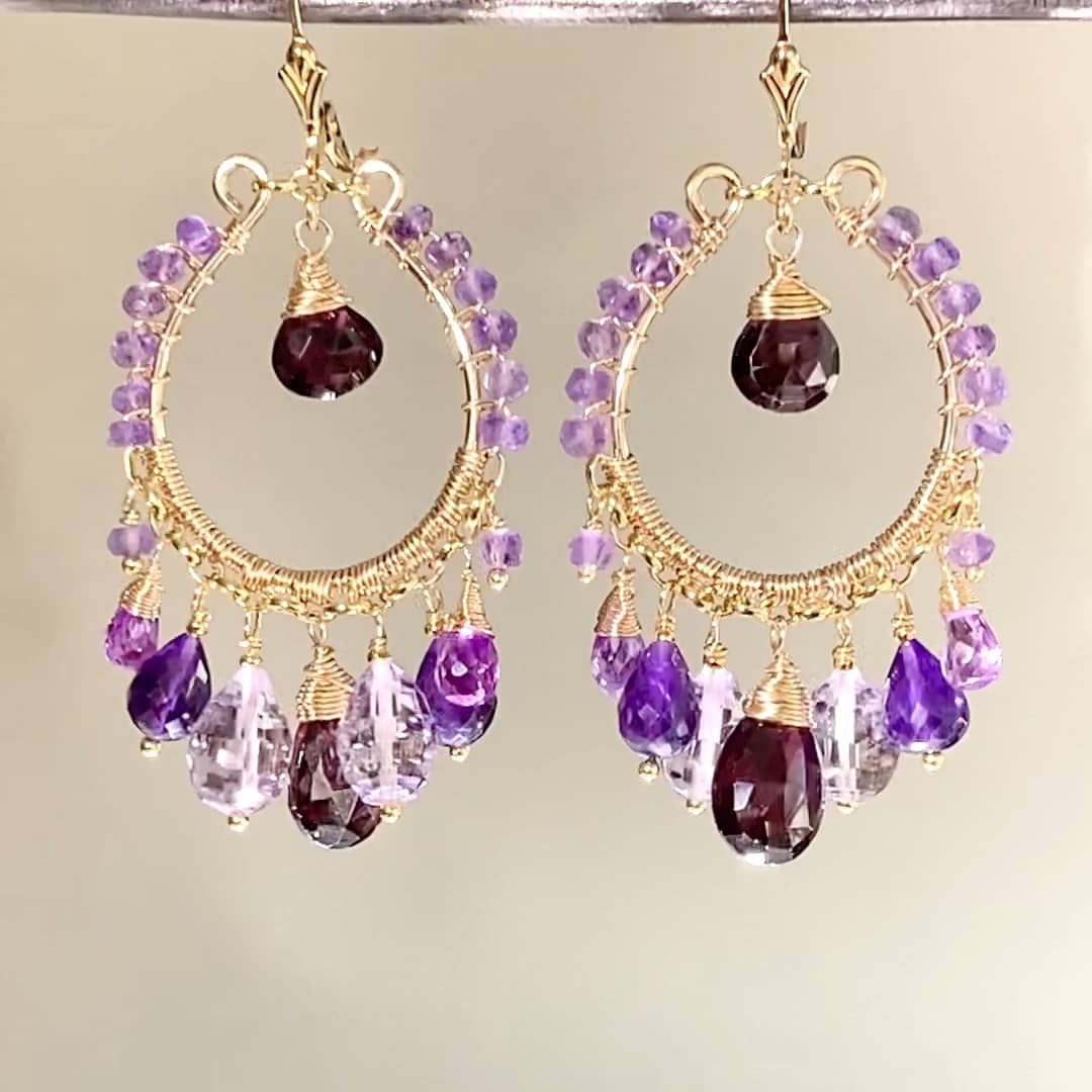 Garnet amethyst hoops on Vimeo