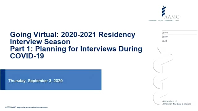 Going Virtual: 2020-2021 Residency Interview Season Part 1: Planning ...