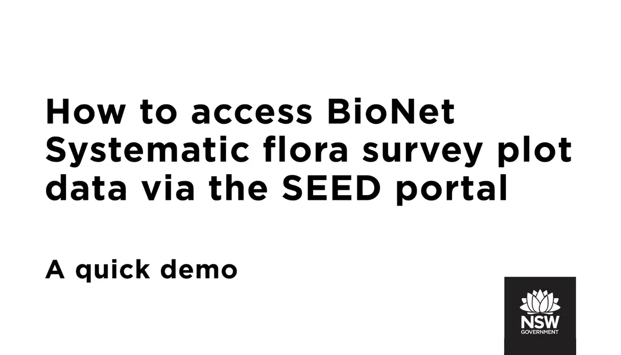 How to access BioNet systematic flora survey plot data via the SEED portal
