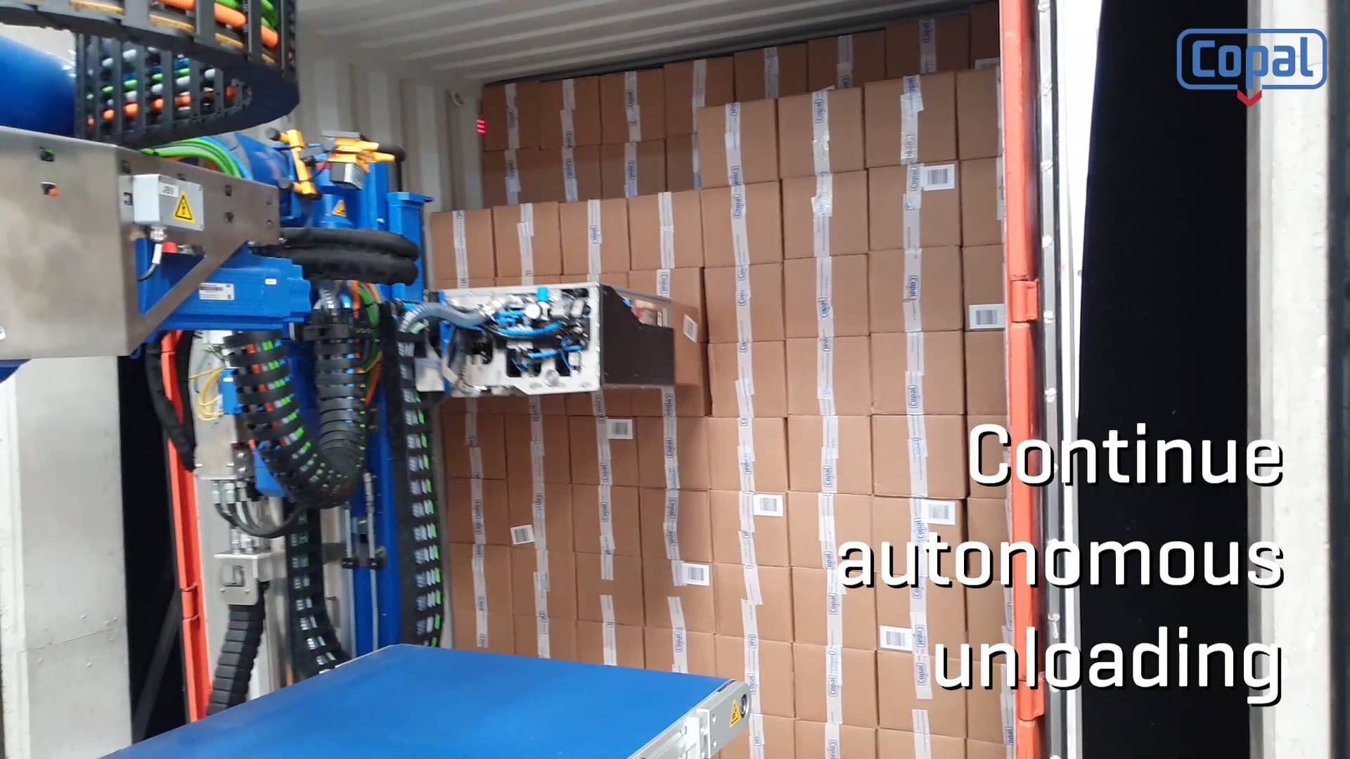 Autonomous container unloading Copal on Vimeo