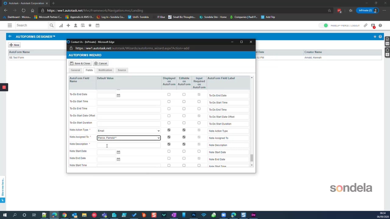 Using Autoforms (Web Forms) in Autotask