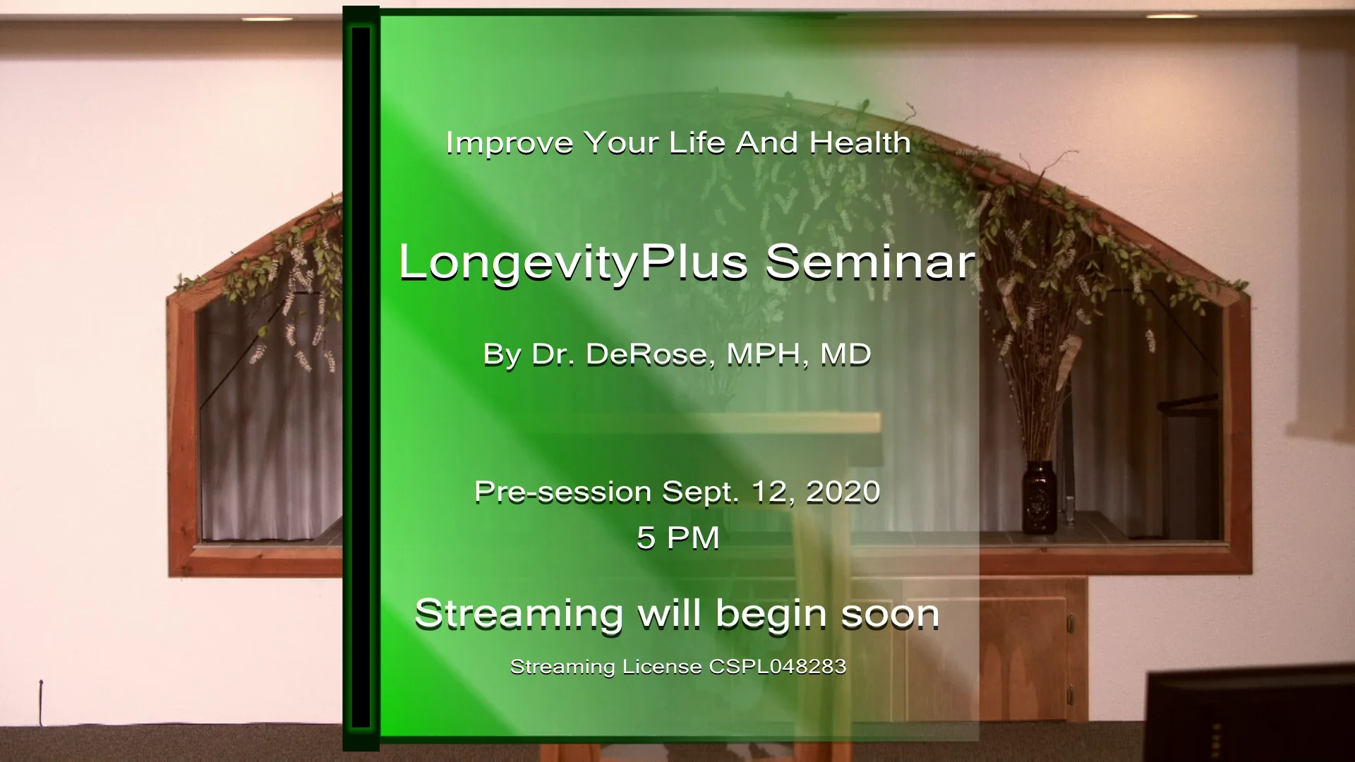 LongevityPlus Seminar By Dr. David DeRose on Vimeo