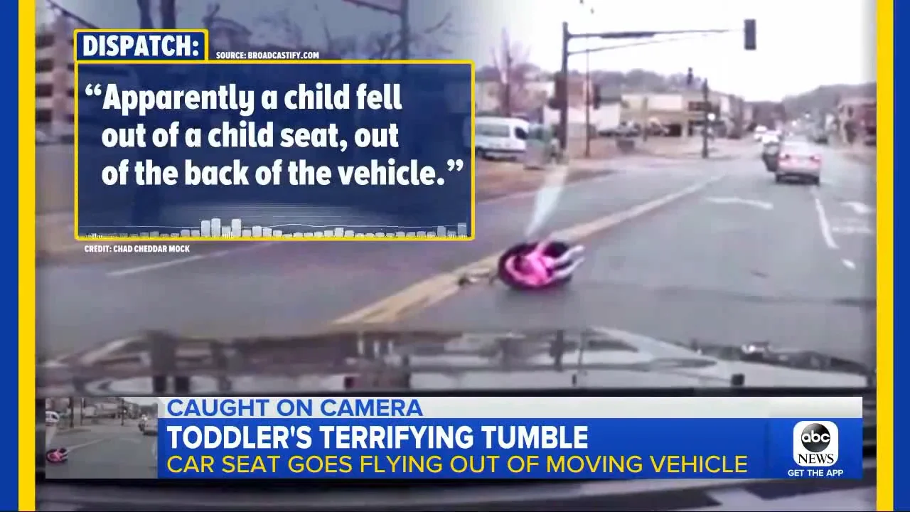 Improperly Restrained Toddler Falls out of Moving Car on Vimeo