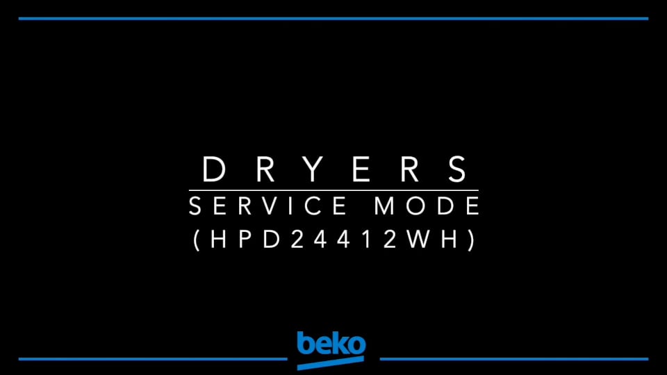 Beko Technical Training Videos - Dryers - Service Mode (HPD24412WH) on ...