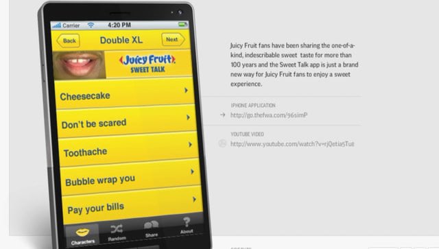 Juicy Fruit // Sweet Talk App on Vimeo