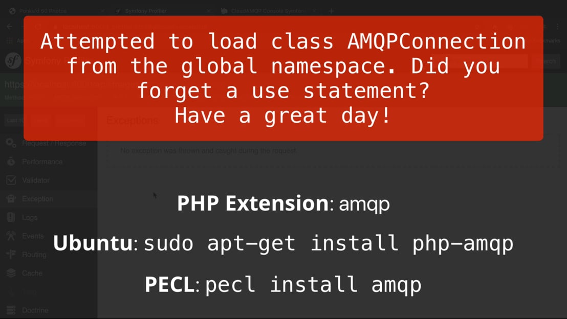 AMQP with RabbitMQ > Messenger! Queue work for Later | SymfonyCasts