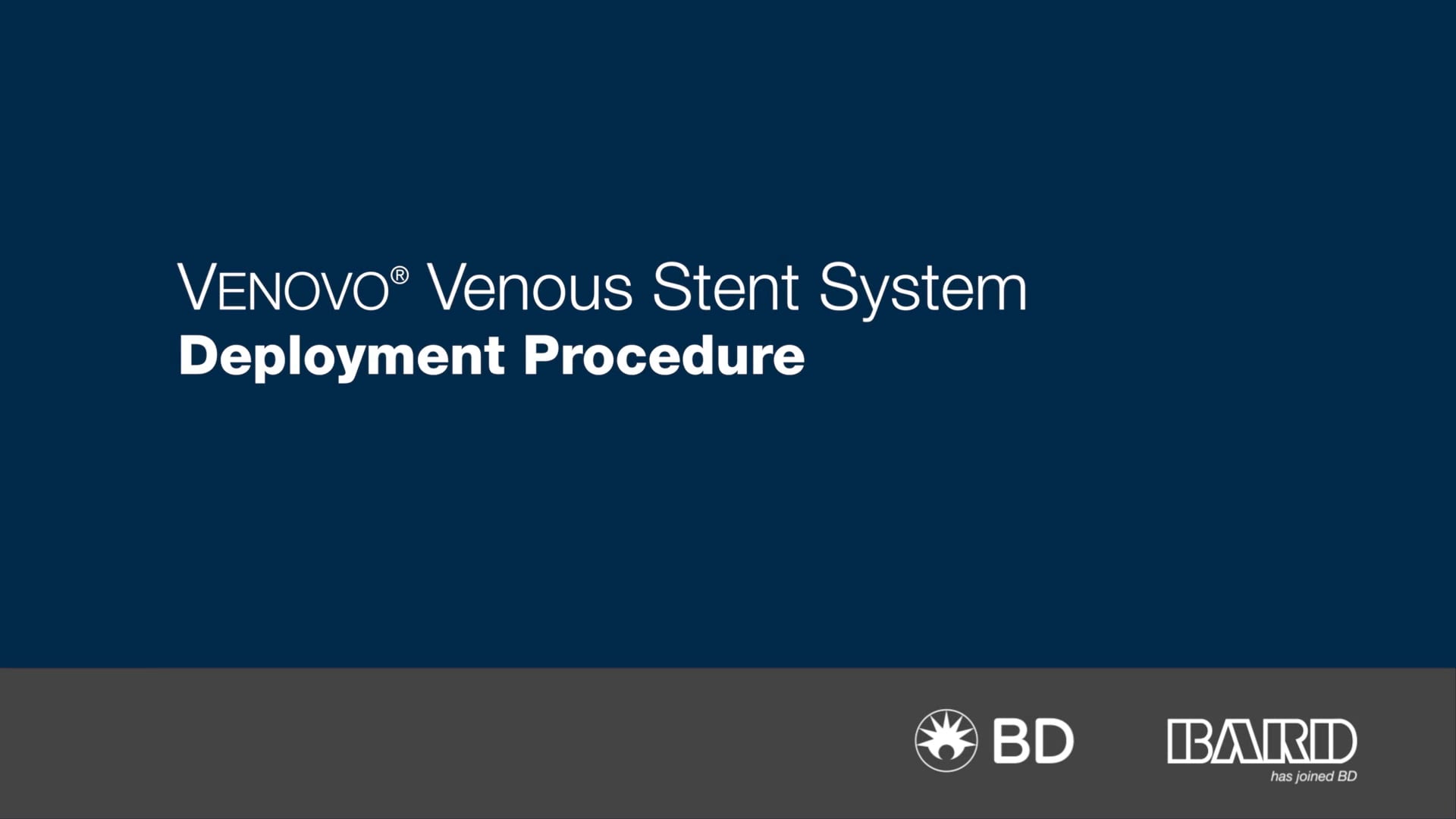 Venovo™ Venous Stent System Deployment Video on Vimeo