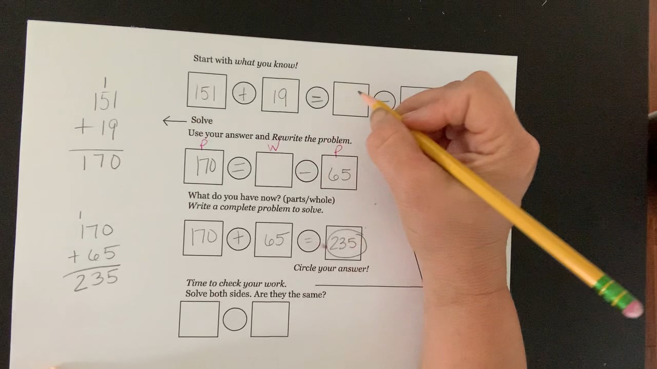 3rd Grade MIF POD Day 10 151+19=__-65 on Vimeo