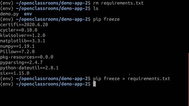 Gérez les environnements virtuels à l'aide du fichier requirements.txt ...