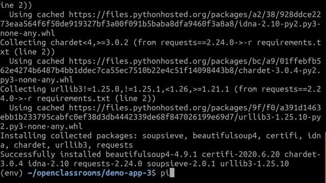 Gérez les environnements virtuels à l'aide du fichier requirements.txt ...
