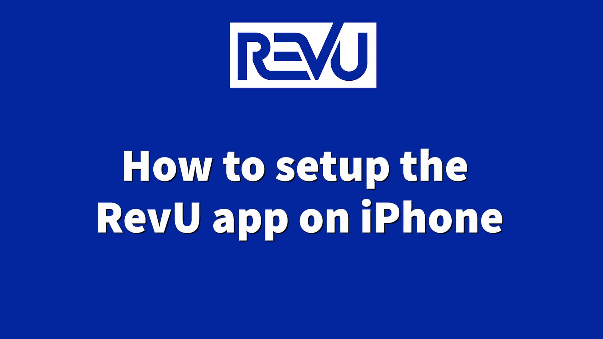 REVU IPHONE App Setup on Vimeo