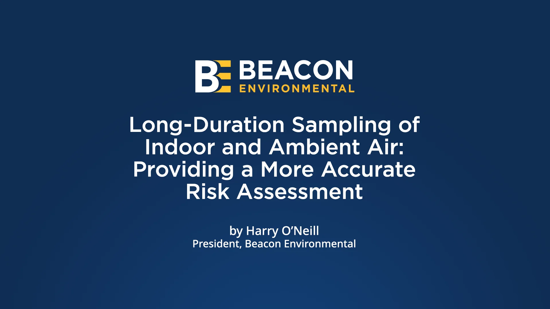 Beacon Webinar Indoor Air Sampling Nov 2016 on Vimeo