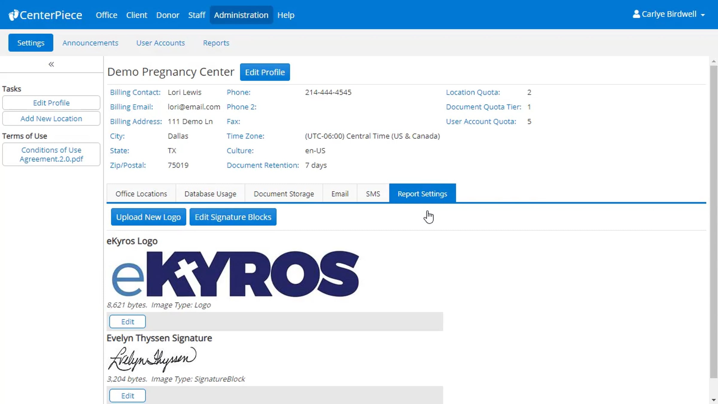 Upload Logos and Signatures