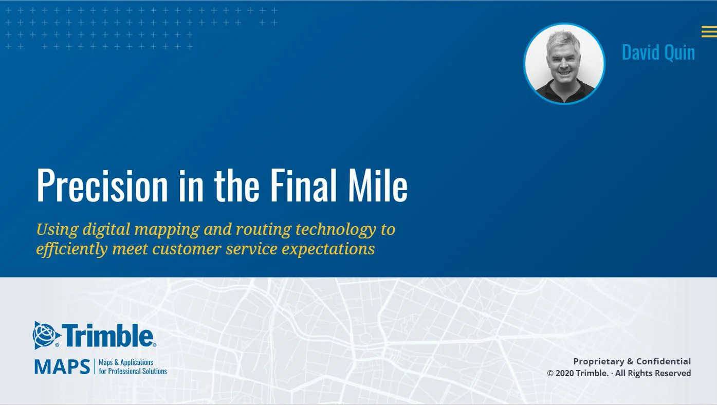 Trimble MAPS - Precision in the Final Mile on Vimeo