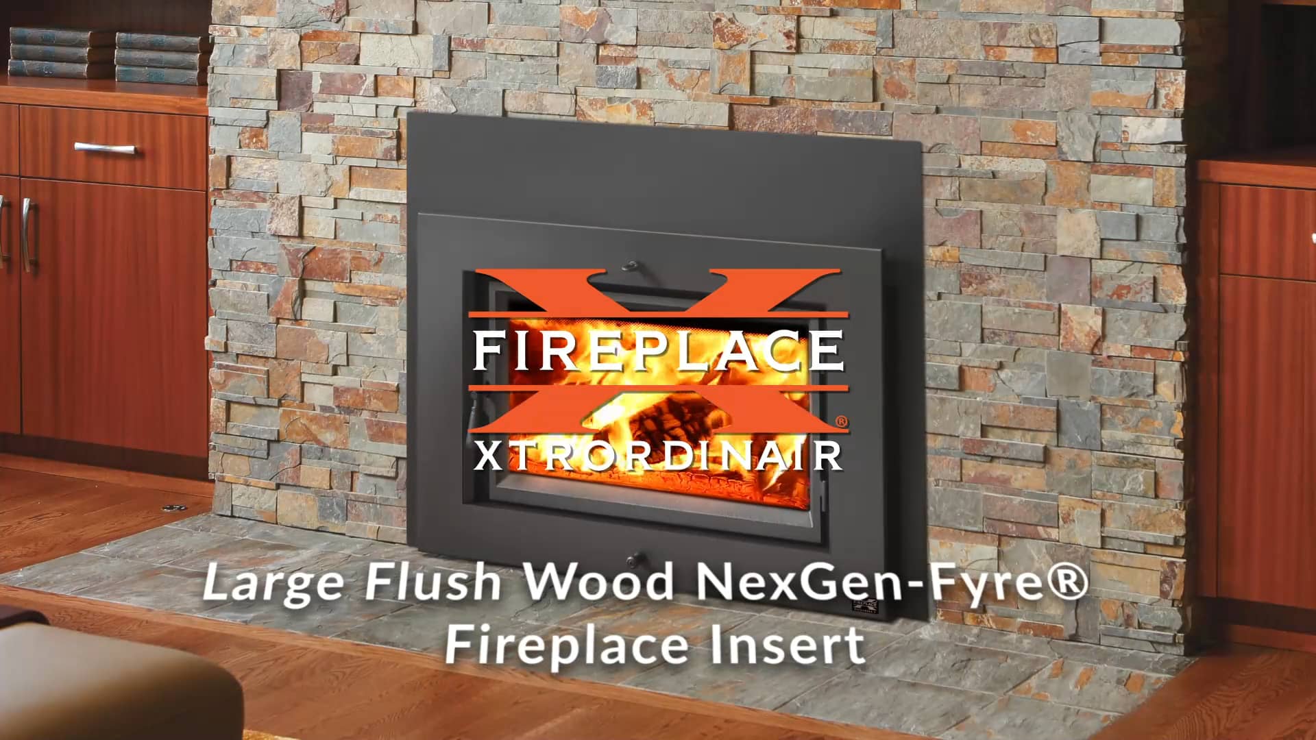 Fireplace Xtrordinair® Large Flush Wood NexGen-Fyre™ Insert, Rectangular Face on Vimeo
