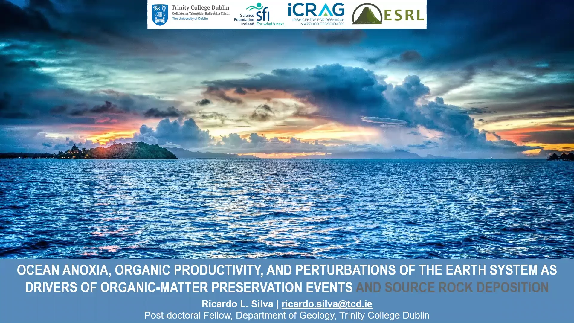 Ocean anoxia, organic productivity, and perturbations of the Earth System