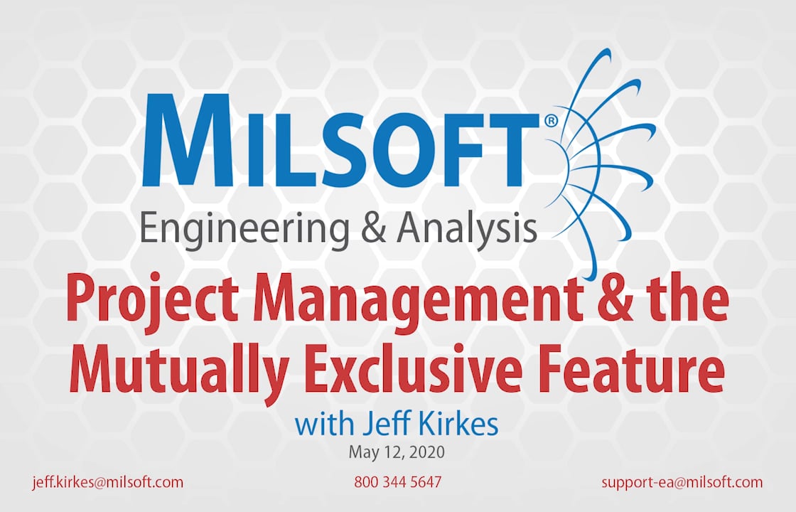 Engineering & Analysis (EA) Tutorials - Project Management & the Mutually Exclusive Feature on Vimeo