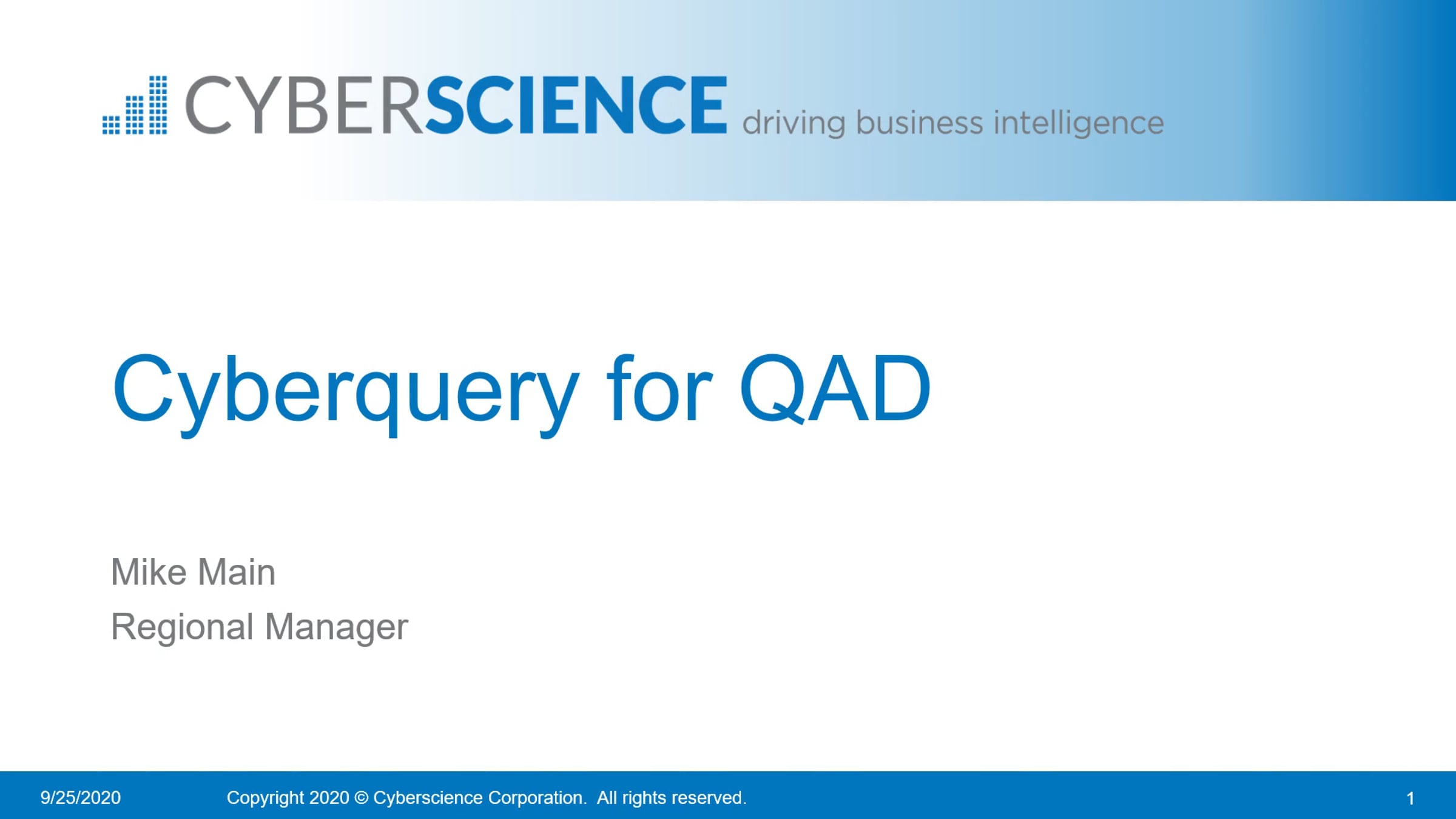 Cyberquery for QAD Overview