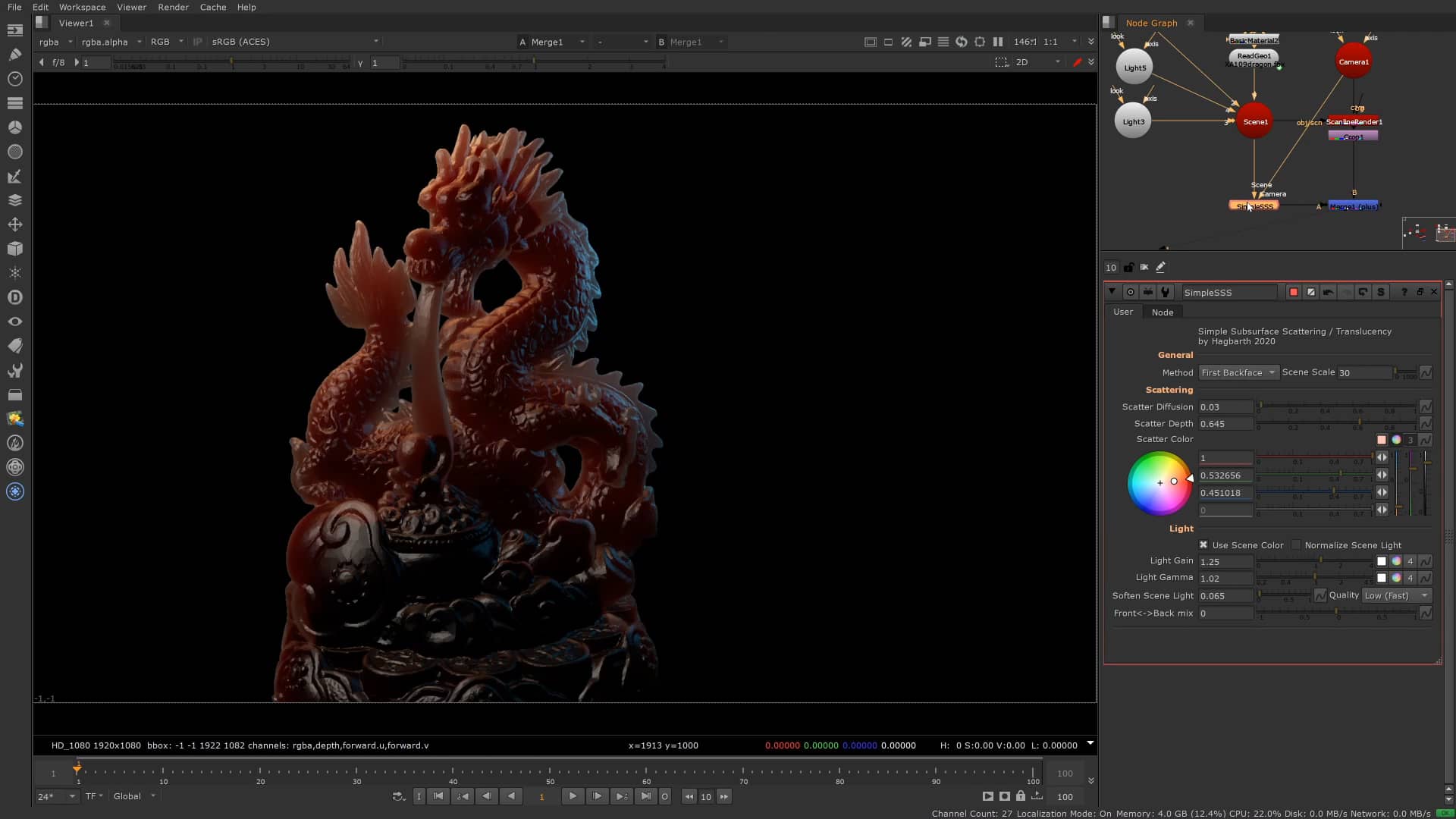Simple Subsurface Scattering / Tranlucency in Nuke. [Nukepedia Tool] on Vimeo