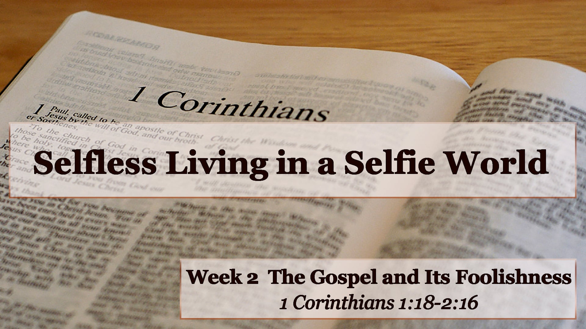 Selfless Living - Week 2 on Vimeo