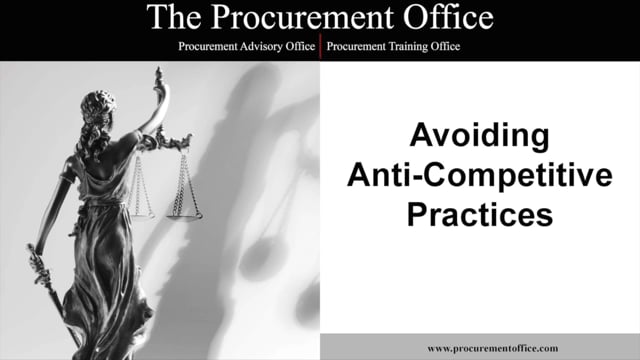 Avoiding Anti-Competitive Practices – Procurement Office