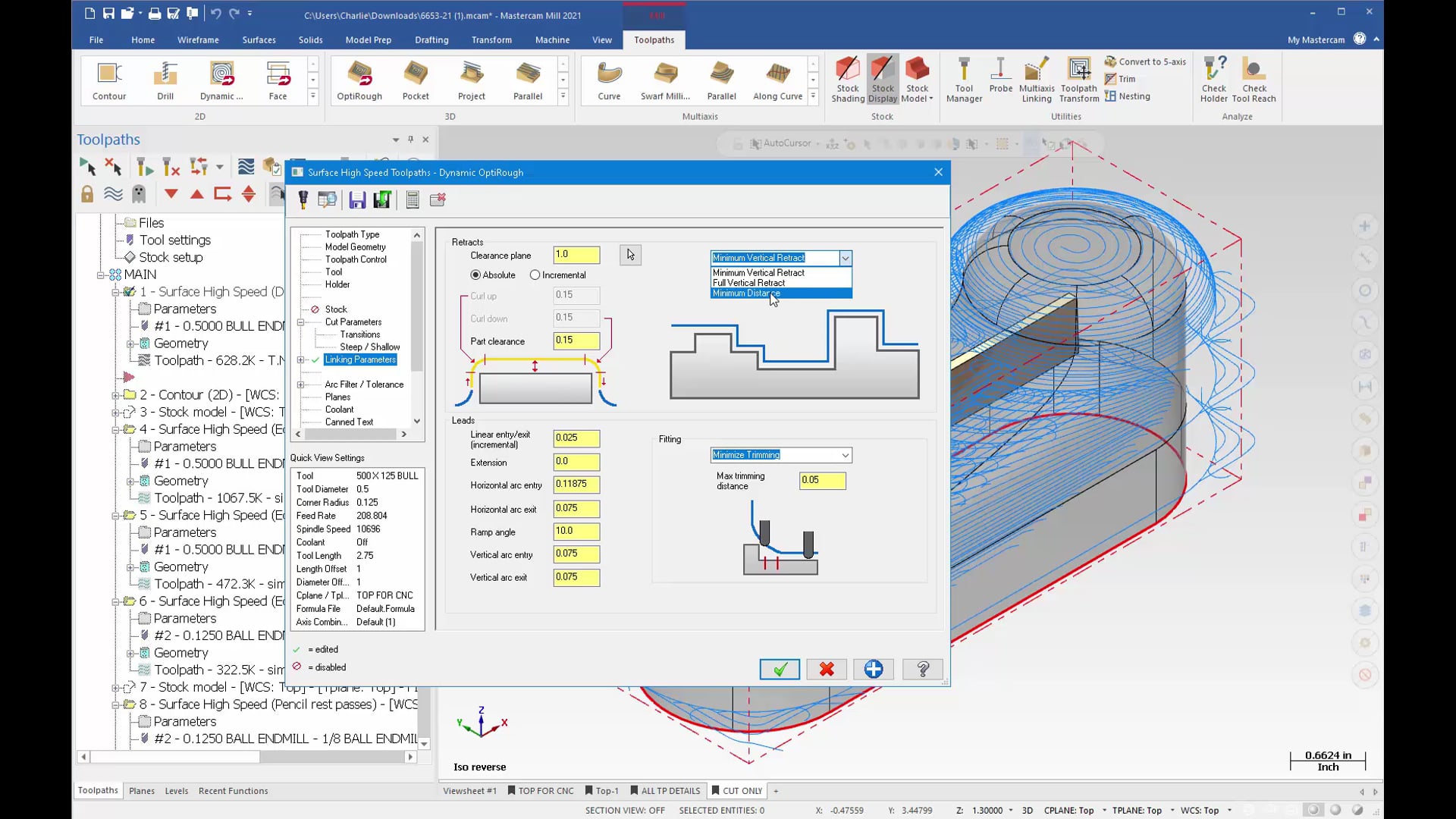 Mastercam 2021 Library - 3D Toolpath linking parameters Mastercam 2021 Library - 3D Toolpath linking parameters