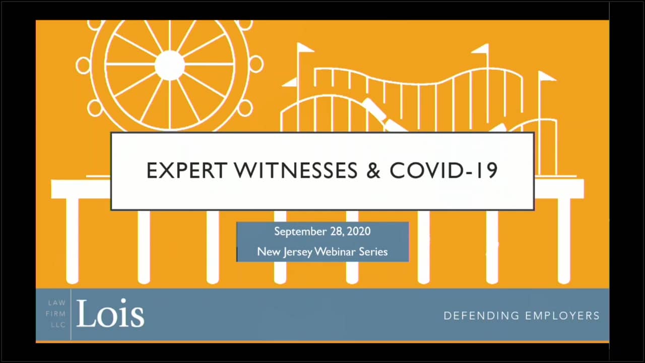 Expert Witnesses and COVID-19 in New Jersey on Vimeo