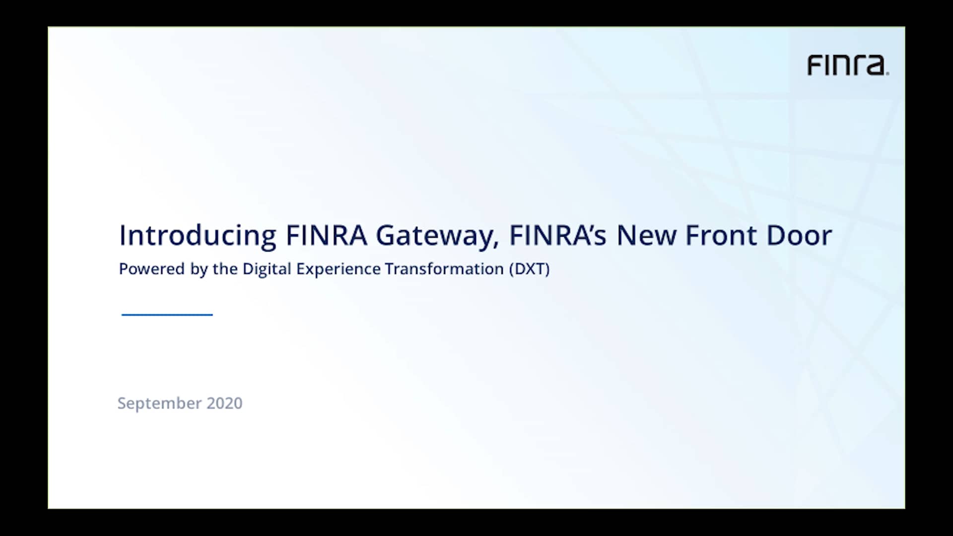 Move Over, Firm Gateway – Introduction to FINRA Gateway on Vimeo