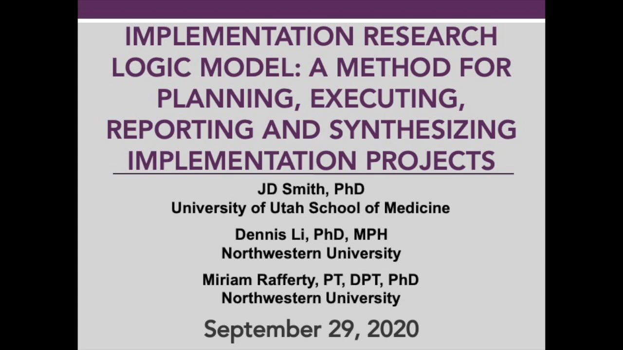 PSMG: Implementation Research Logic Model: A Method for Planning ...