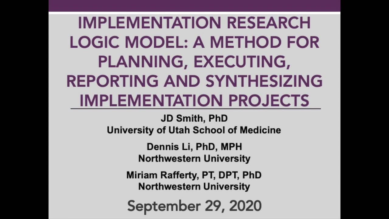 PSMG: Implementation Research Logic Model: A Method for Planning ...