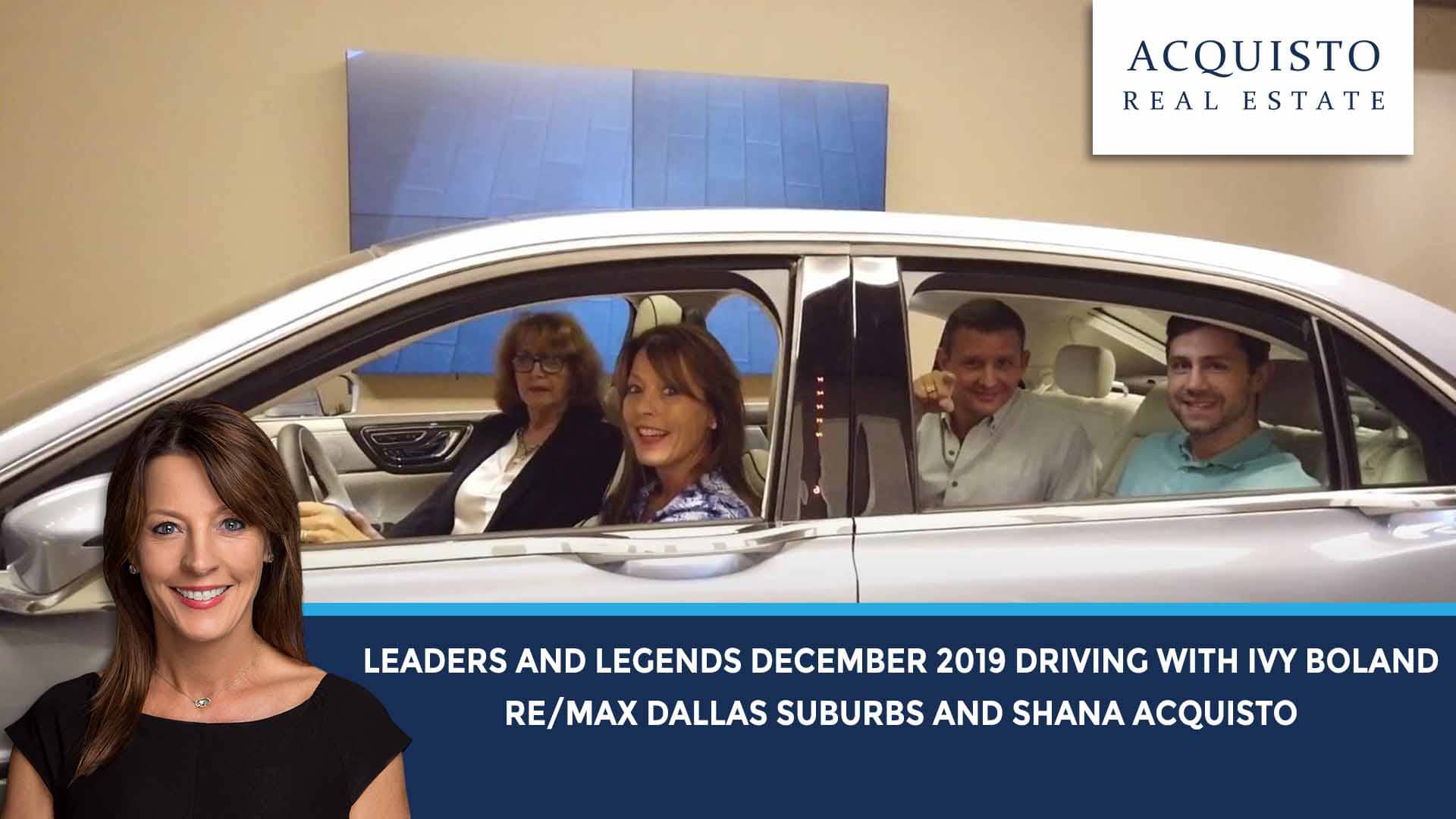 Leaders and Legends December 2019_ Driving with Ivy Boland ReMax Dallas ...