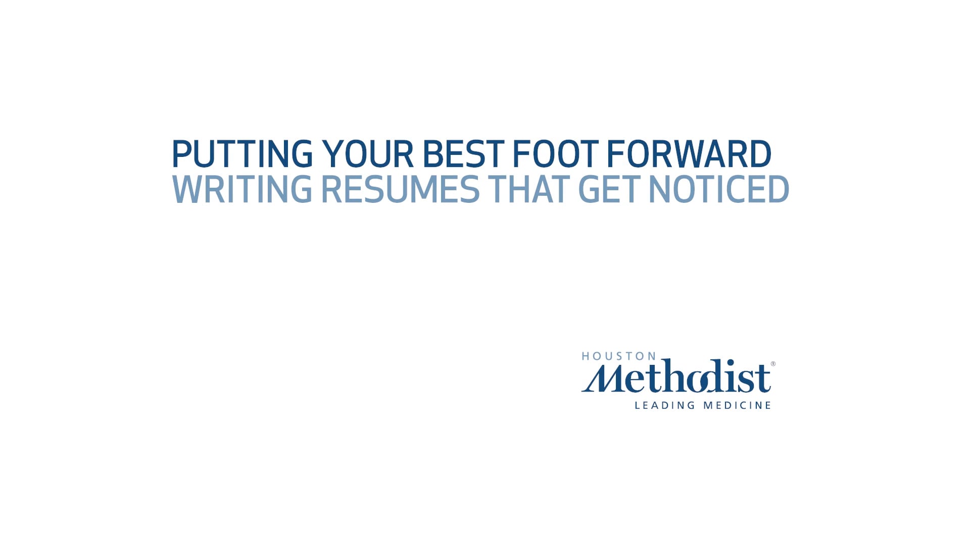 Putting Your Best Foot Forward | Writing Resumes that Get Noticed on Vimeo