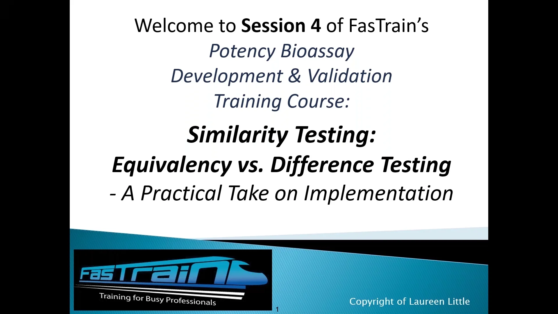 Watch BA-04: Similarity Testing - FasTrain Bioassay Course Online ...