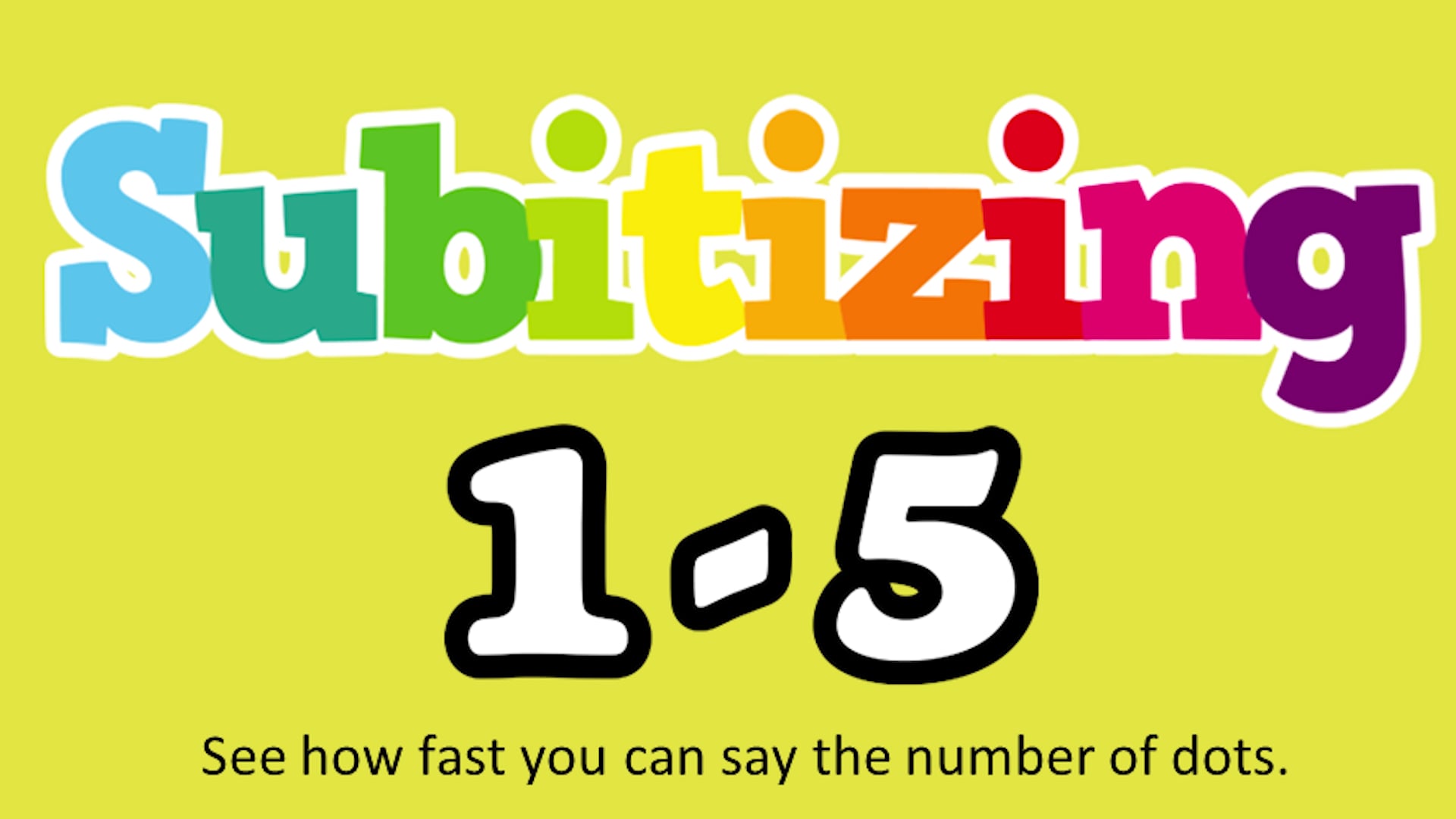 Subitizing to 5 - Dots Only on Vimeo