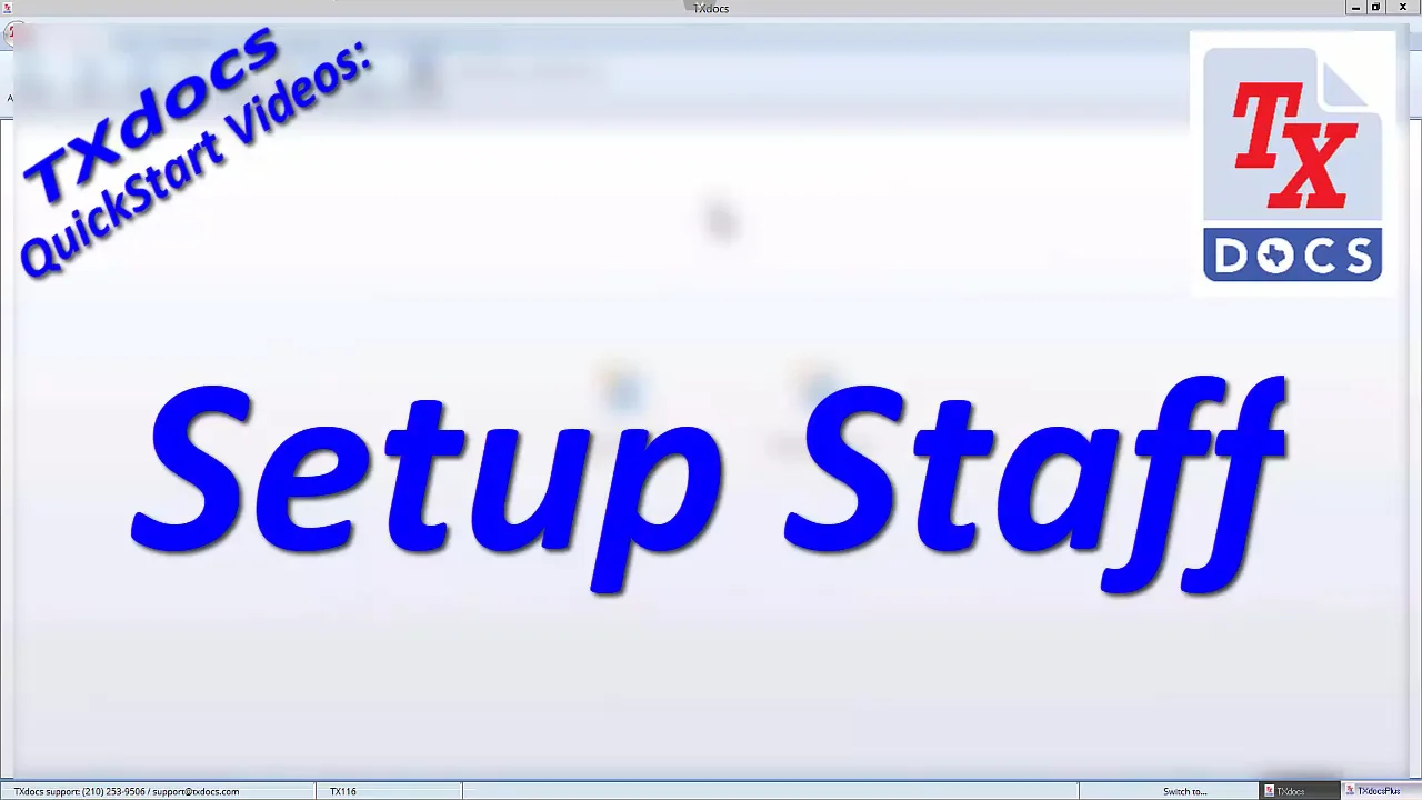 TXdocs Setup Staff QuickStart on Vimeo