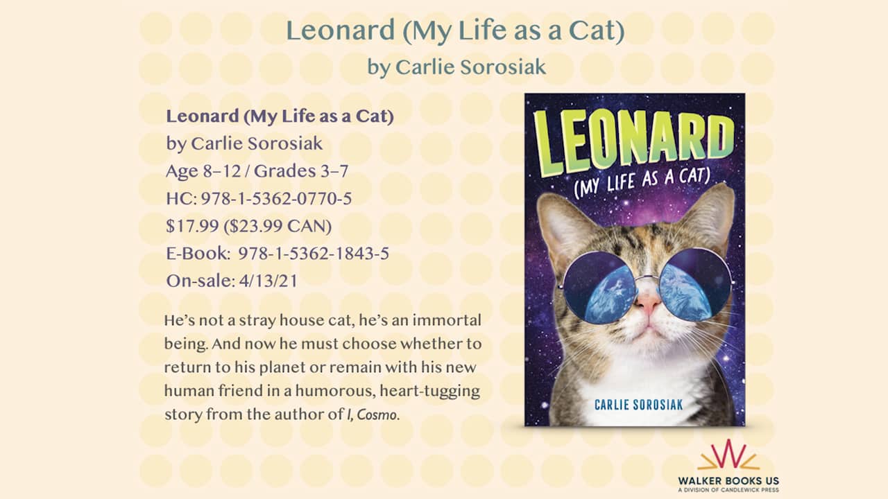 Author Carlie Sorosiak discusses her new book Leonard (My Life As a Cat ...